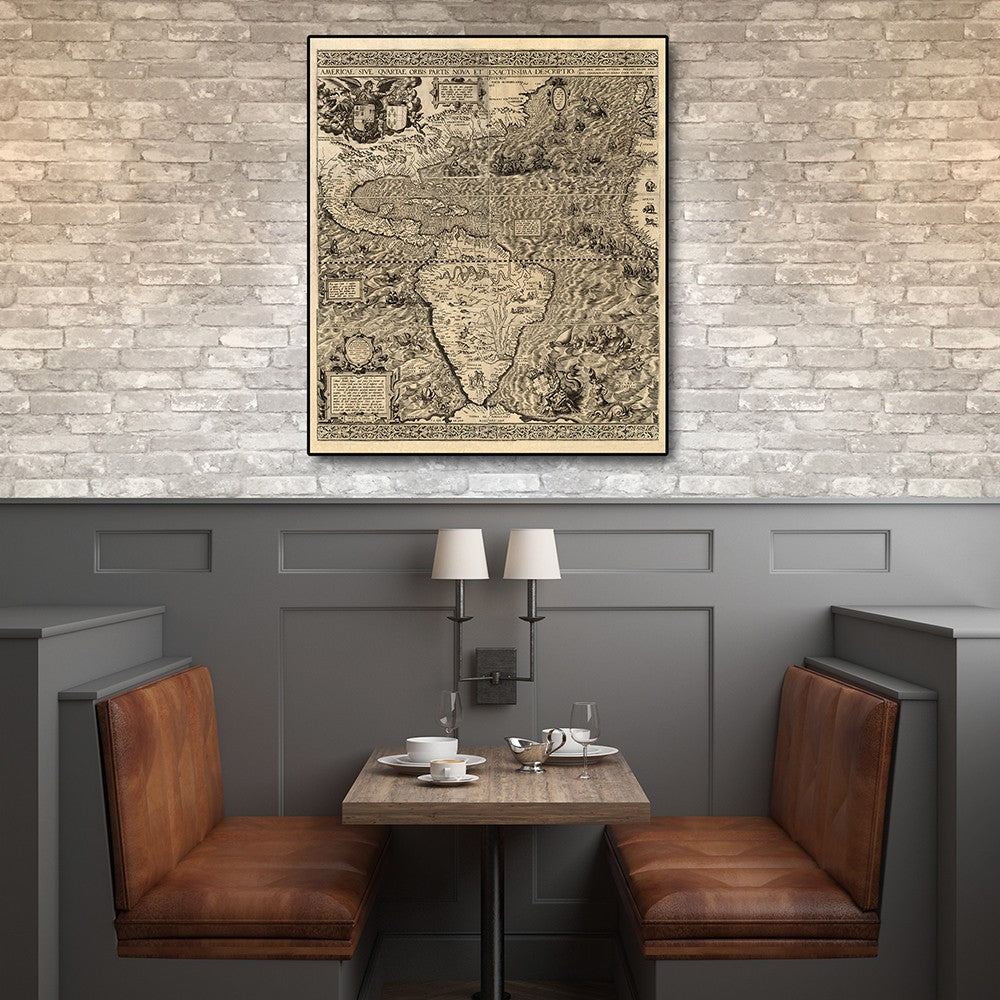 16' x 20' Vintage 1562 Map of Early Americas Wall Art | Dazzling Home ...